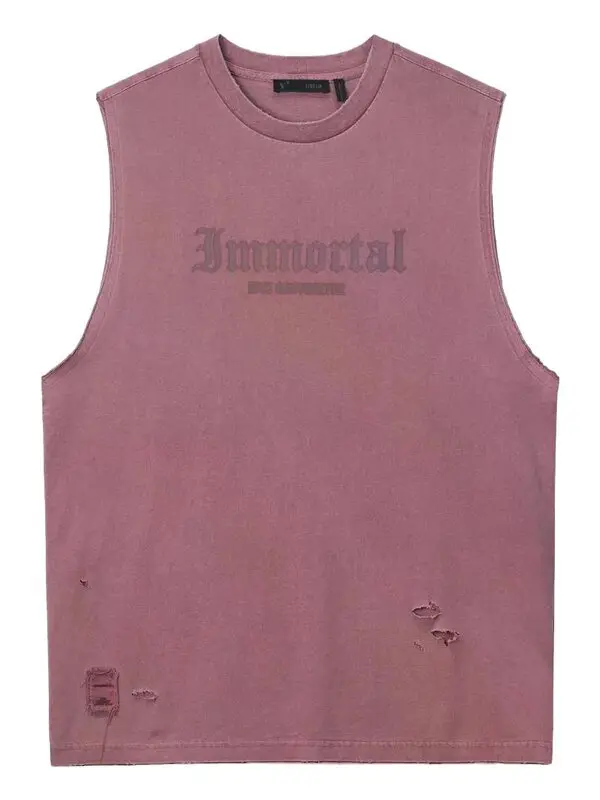 FIVE CM Distressed Tank Top - Pink