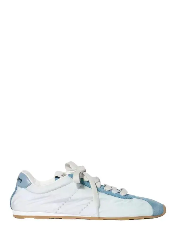 Miu Miu Plume Technical Fabric And Suede Sneakers - Blue