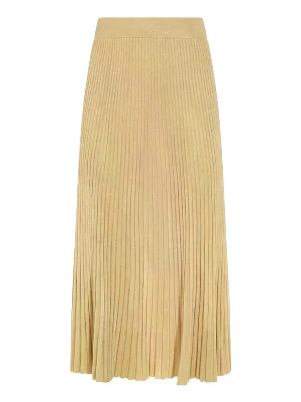 Zimmermann Luna Pleated Skirt - Gold