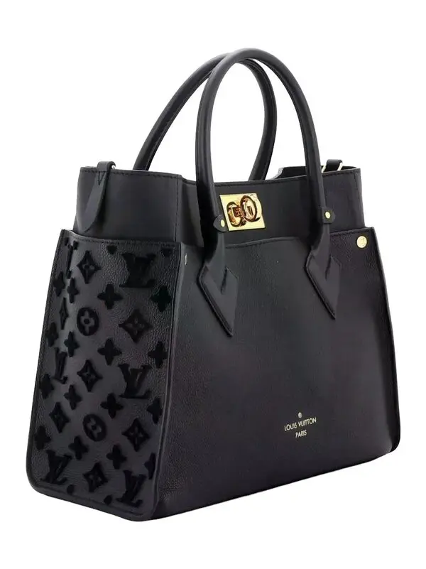 LOUIS VUITTON On My Side Monogram Tuffetage Leather Mm Tote Bag - Black