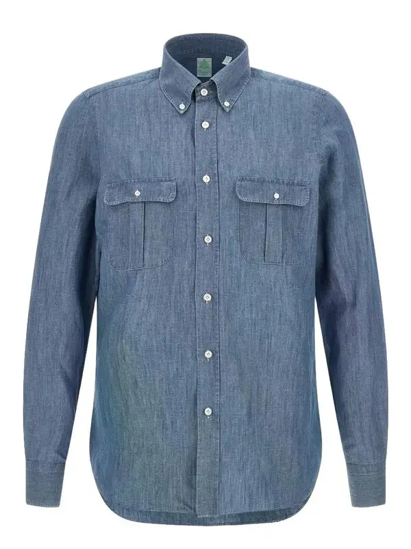 FINAMORE 1925 Zurigo Button-down Shirt - Blue