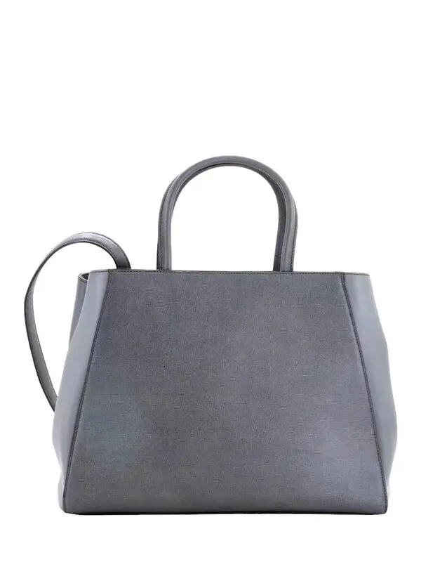 Fendi 2jours Leather Medium Tote Bag - Grey
