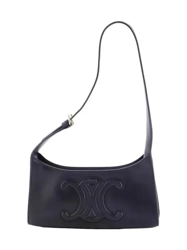 Celine Cuir Triomphe Leather Shoulder Bag - Black