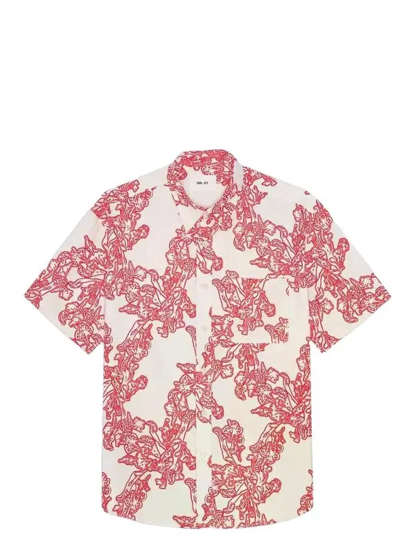 Nn07 Print Short Sleeve Shirt - White