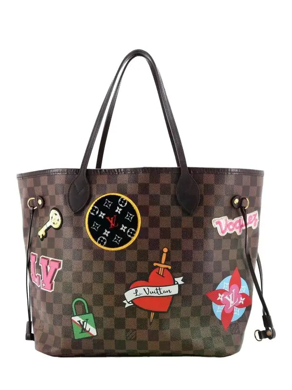 LOUIS VUITTON Neverfull Nm Limited Edition Patches Monogram Canvas Mm Tote Bag - Brown