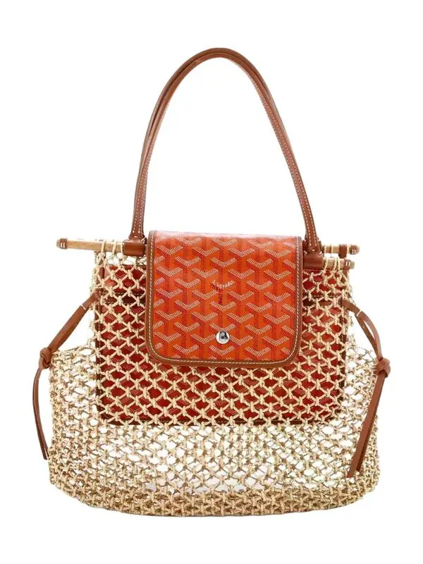Goyard Aligre Bag Raffia Net With Coated Canvas - Brown