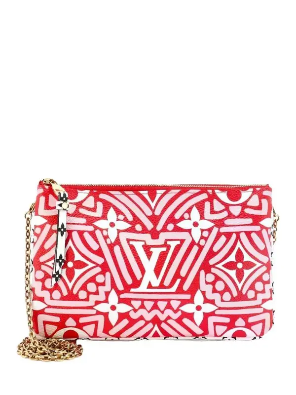 LOUIS VUITTON Double Zip Pochette Limited Edition Crafty Monogram Giant - Multicolour