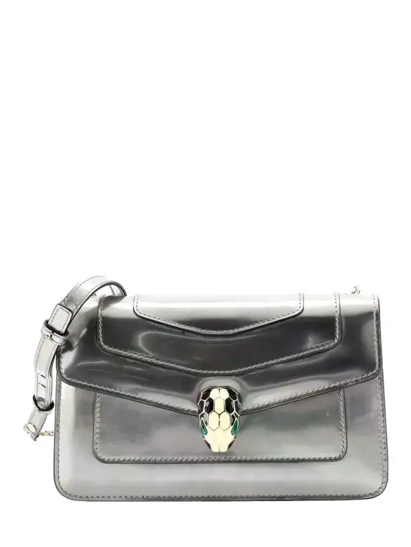 BVLGARI Serpenti Forever Leather Shoulder Bag - Metallic