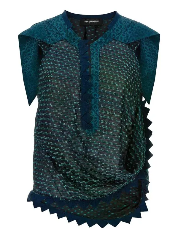 KIKO KOSTADINOV Weathervane Patchwork Top - Blue