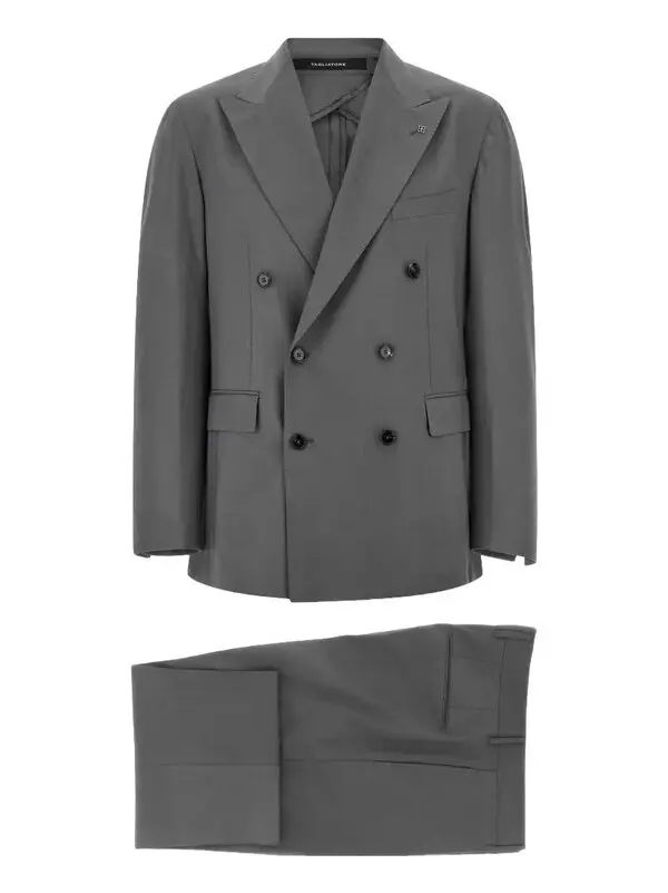 Tagliatore Double-breasted Peaked-lapel Suit - Grey