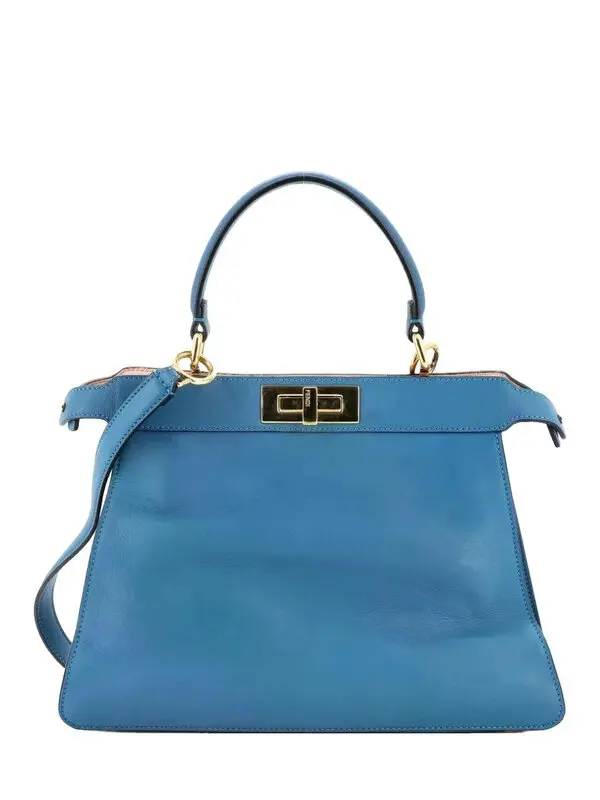 Fendi Peekaboo Iseeu Leather Medium Satchel - Blue
