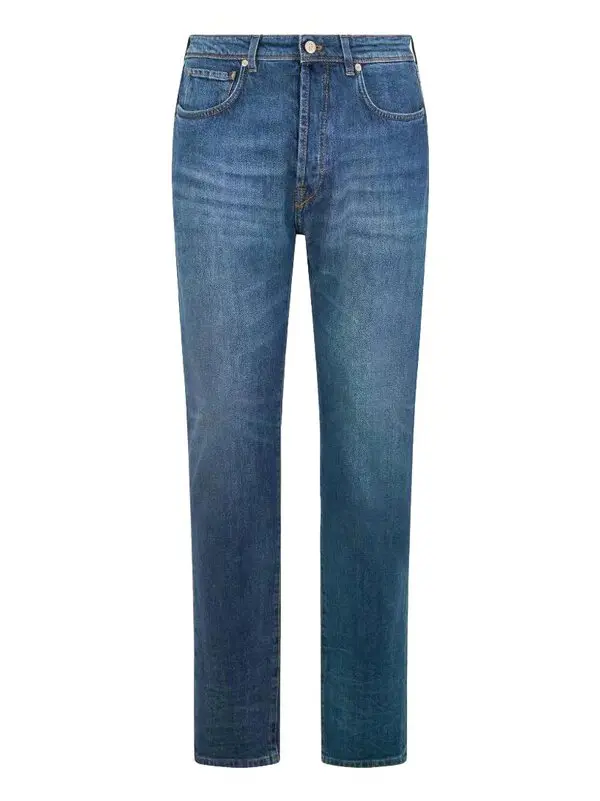SLOWEAR Paneled Pocket Jeans - Blue