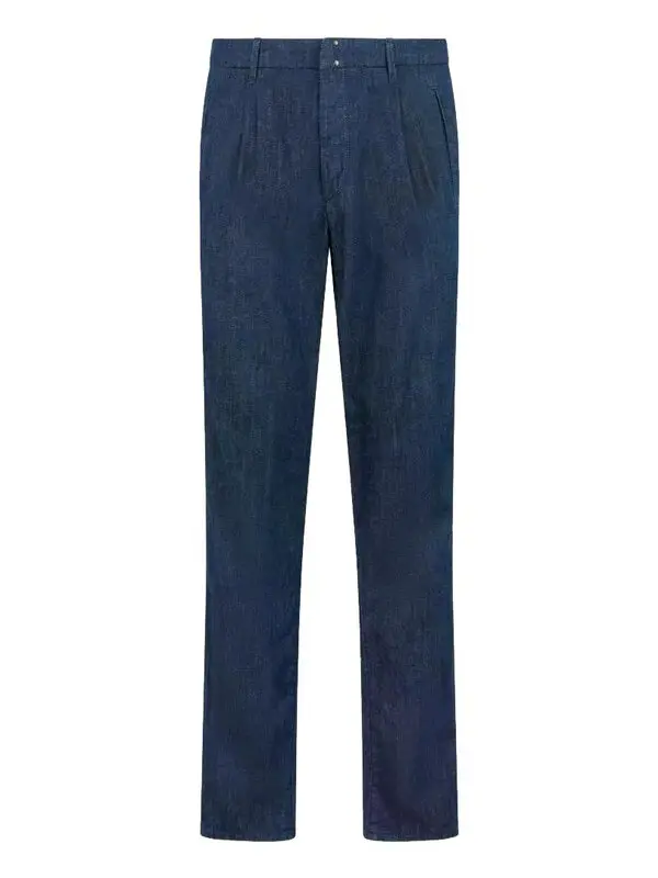 SLOWEAR Pleated Denim Trousers - Blue