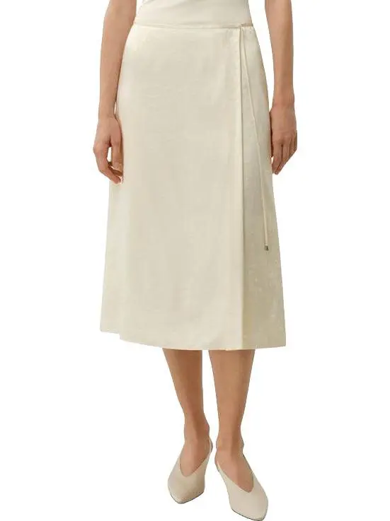Lilysilk Ying Jacquard Silk Skirt - Lily White