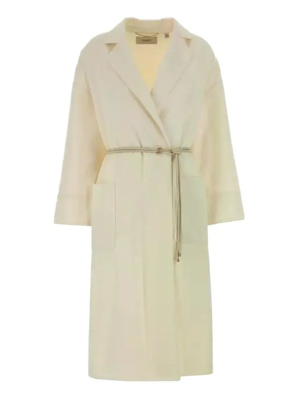 Agnona Double-breasted Belted Coat - Neutrals