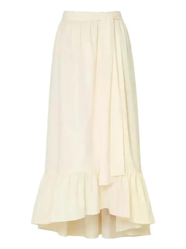 Lisa Marie Fernandez Nicole Ruffled Skirt - Neutrals