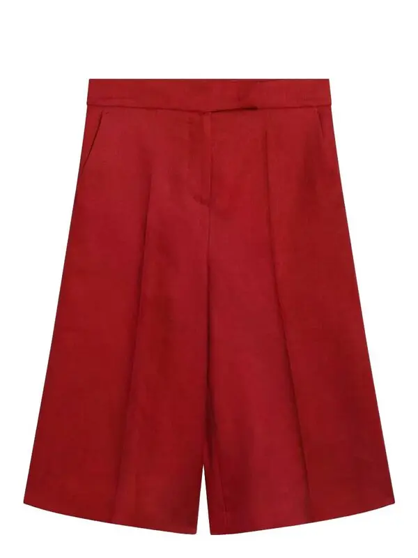 Max Mara Linen Bermuda Shorts - Red