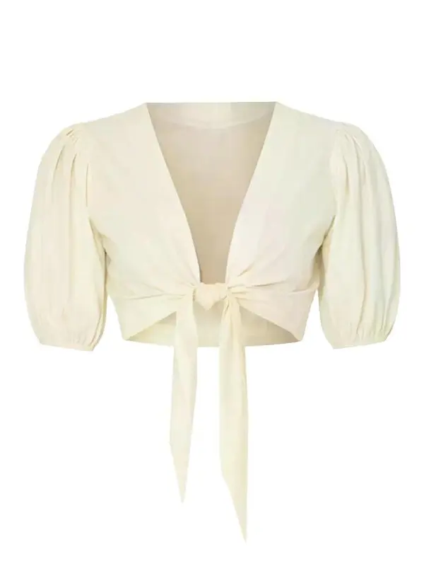 Lisa Marie Fernandez The Pouf Tie-fastening Blouse - Neutrals