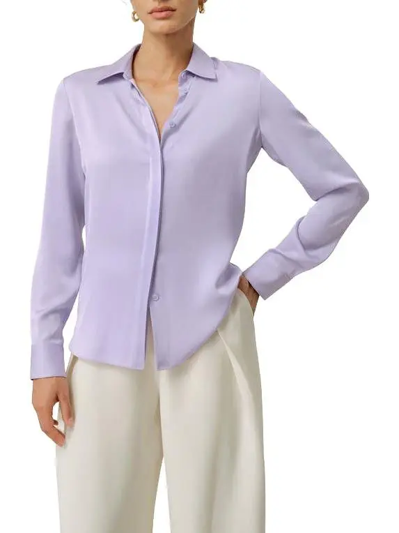 Lilysilk Stretch Double Georgette Shirt - Orchid Petal