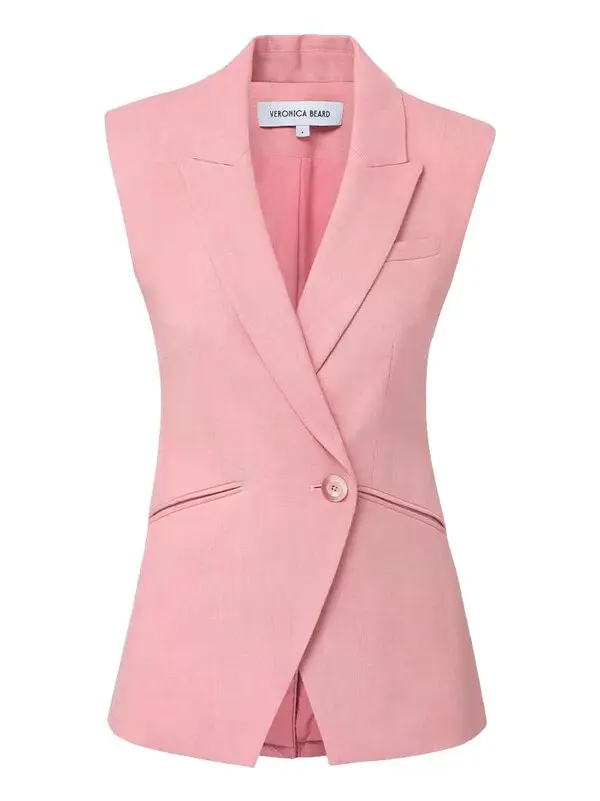 Veronica Beard Ciel Button-up Waistcoat - Pink