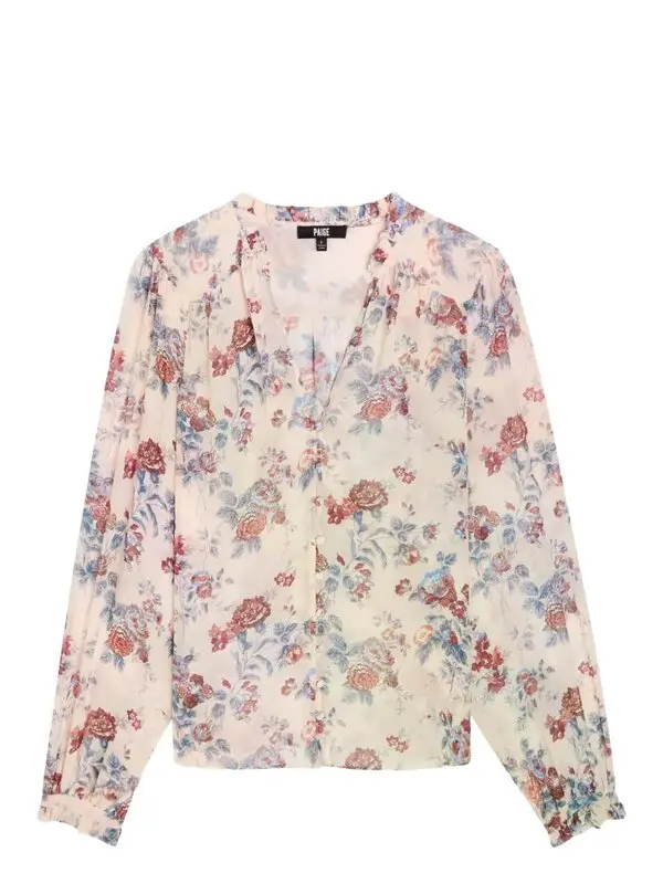 Paige Floral-print Button-down Shirt - Pink