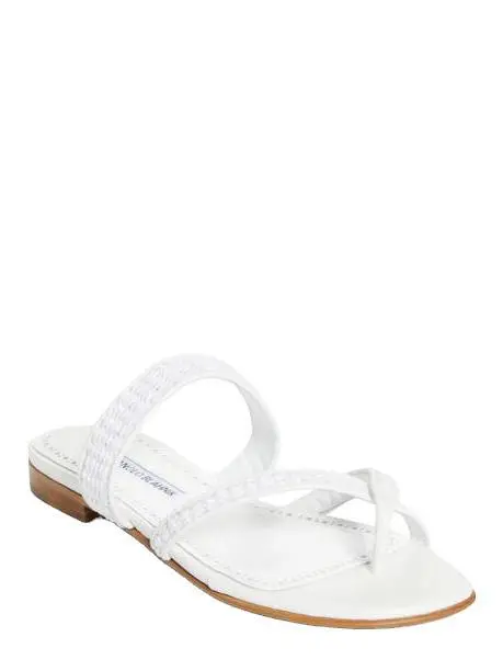 Manolo Blahnik Susa Crossover Sandal - White