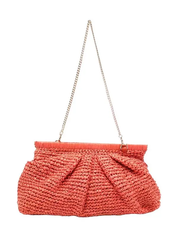 Marella Woven Chain Clutch Bag - Orange