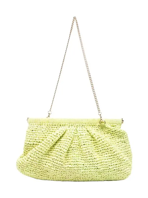 Marella Paprica Woven Chain Clutch - Green