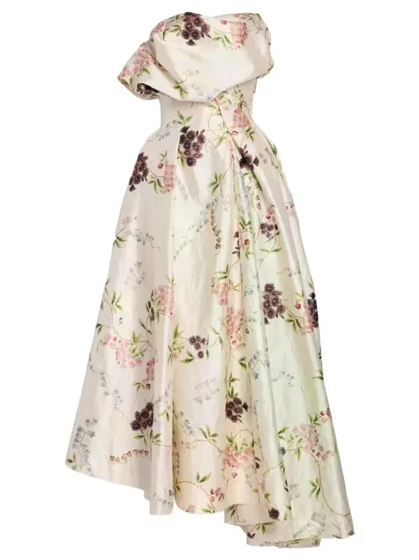 Erdem Floral-pattern Maxi Dress - Neutrals
