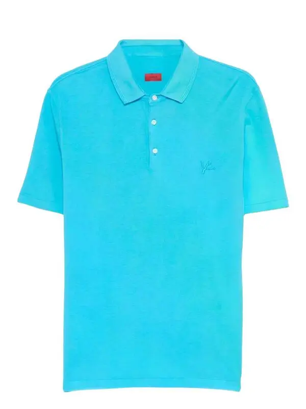 Isaia Embroidered-detail Polo Shirt - Blue