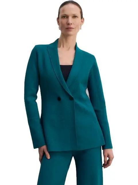The Fold Somerton Sculpt Knit Blazer - Blue