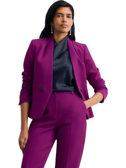 The Fold Arno Sculpt Stretch Crepe Blazer - Purple