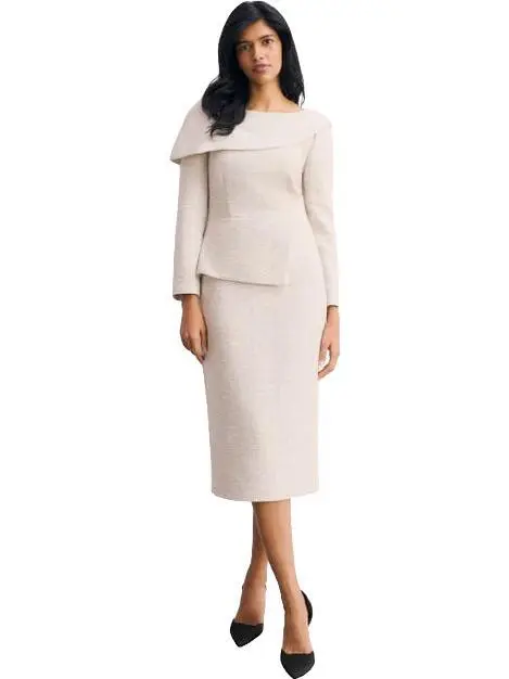 The Fold Palmerston Tweed Dress - Ivory