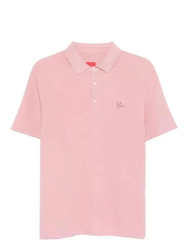 Isaia Short-sleeve Polo Shirt - Pink