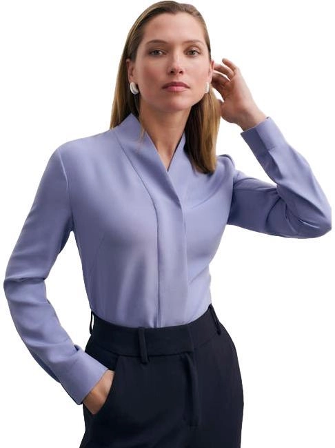 The Fold Bowery Stretch Silk Blouse - Blue