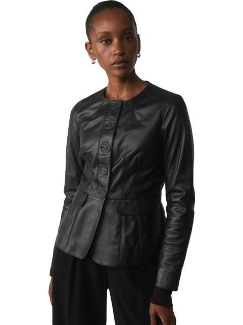 The Fold Ginevra Leather Jacket - Black