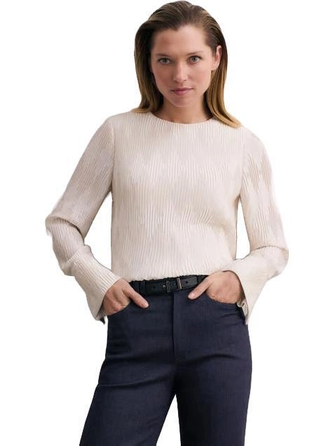 The Fold Ellesmere Plisse Blouse - Ivory