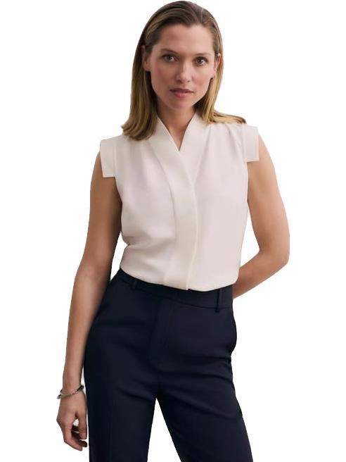 The Fold Bowery Sleeveless Silk Blouse - Ivory