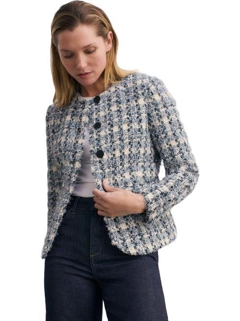 The Fold Sunbury Tweed Jacket - Navy