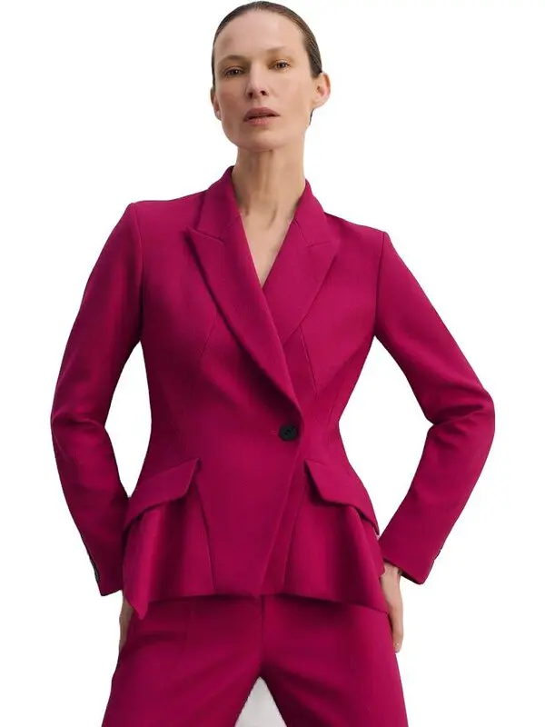 The Fold Merida Sculpt Stretch Crepe Blazer - Pink