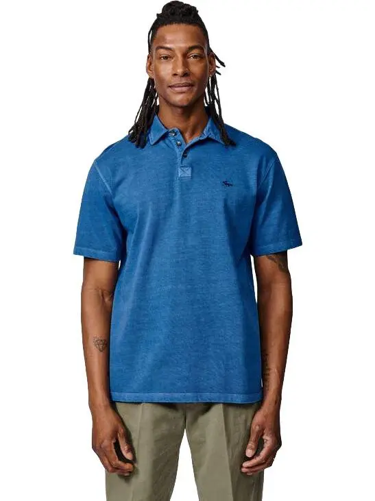 AUBIN Arkwright Heavyweight Jersey Polo - Cobalt