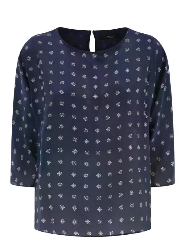 Max Mara Printed Cuff Blouse - Blue