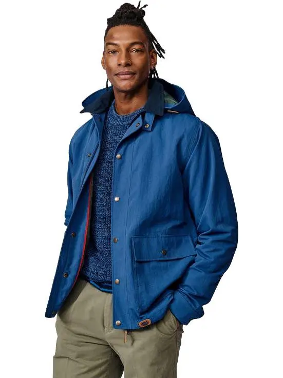 Aubin Eastwood Long Sleeve Hooded Rain Coat - Blue