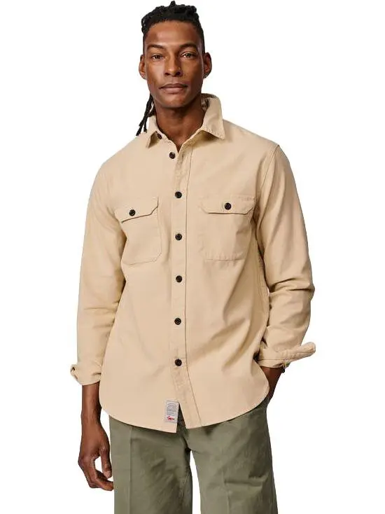 Aubin Henderson Canvas Relaxed Fit Overshirt - Sand