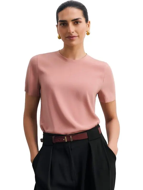 The Fold Roche Silk Top - Pink
