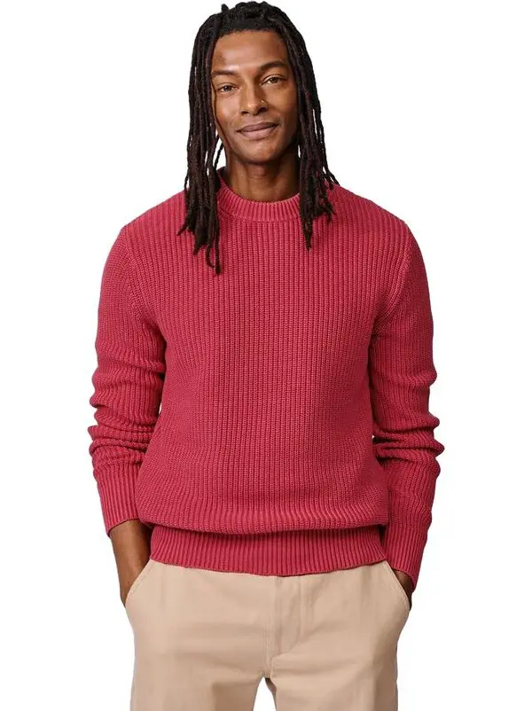 AUBIN Martin Ribbed Crew Neck Sweater - Pink