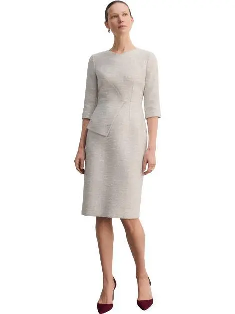 The Fold Eaton Signature Tweed Dress - Ivory