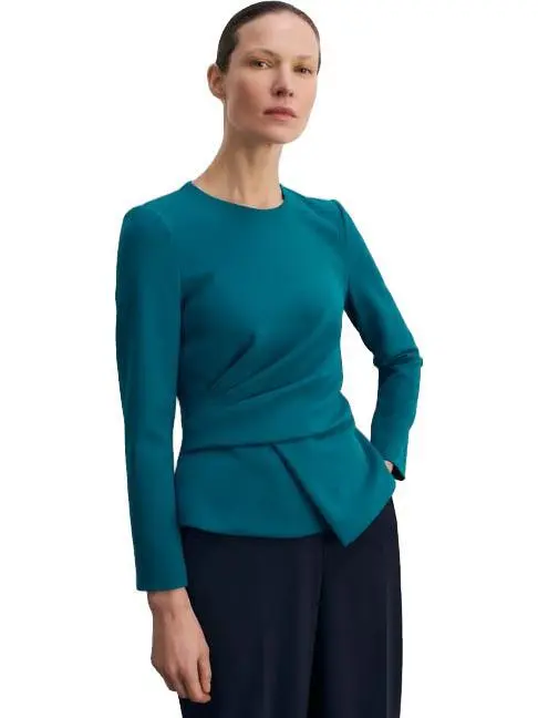 The Fold Malone Woven Top - Blue