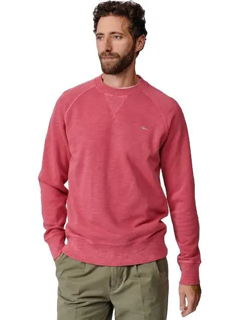 AUBIN Garsdale Slub Crew Neck Sweatshirt - Raspberry
