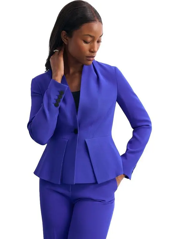 The Fold Clifton Clever Crepe Blazer - Blue